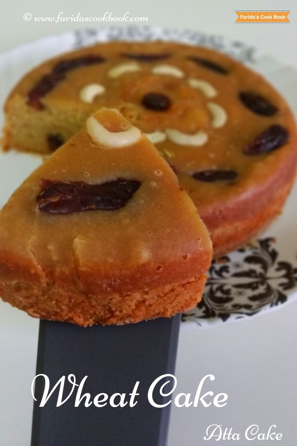 wheat cake | eggless aata cake | dry fruit aata cake recipe | no oven ...